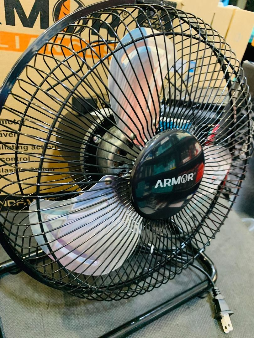 Armor 10" Metal Ground Fan Black X-10, Furniture & Home Living ...