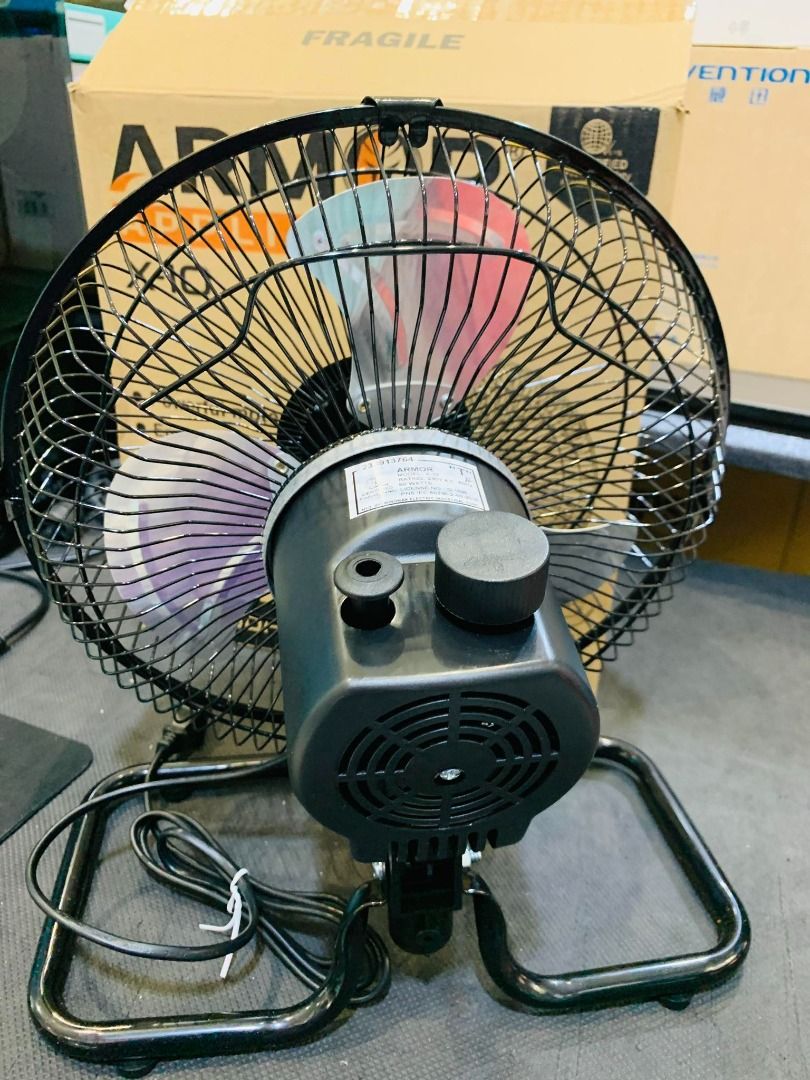 Armor 10" Metal Ground Fan Black X-10, Furniture & Home Living ...