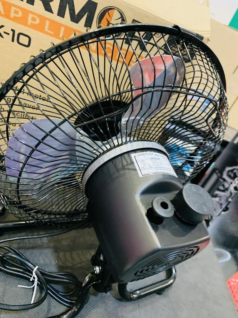 Armor 10" Metal Ground Fan Black X-1, Furniture & Home Living, Lighting ...