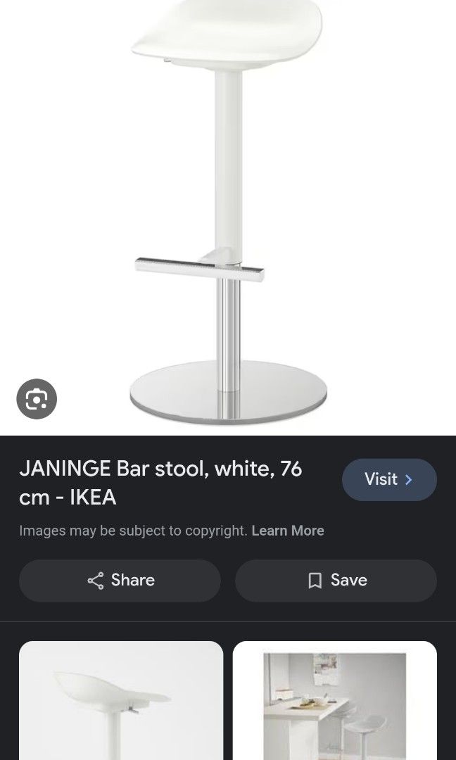 Bar Stools (Ikea Janinge) white, Furniture & Home Living, Furniture ...