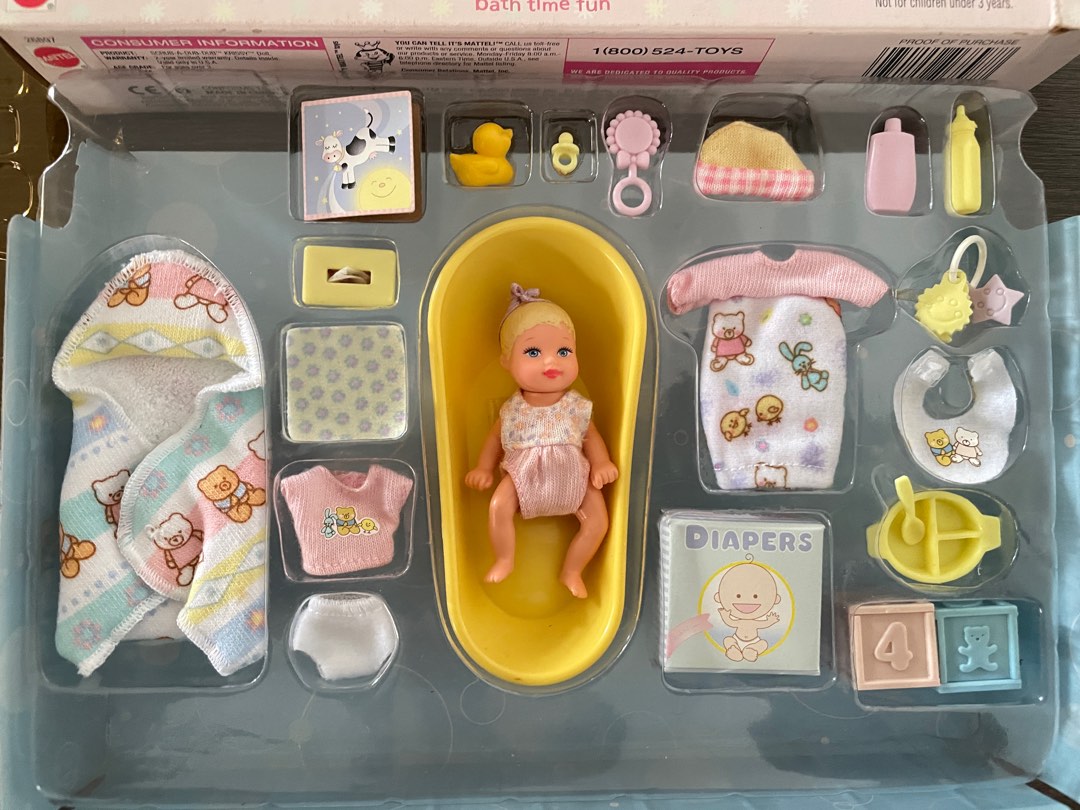 Barbie baby sister Krissy Scrub-a-dub-dub Bath Time Fun 2000, 興趣及遊戲, 玩具 & 遊戲類 - Carousell