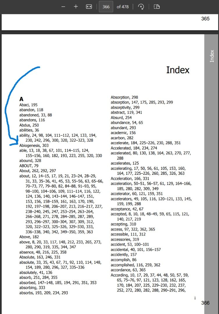 Book and Lecture Notes indexing service, comprehensive every word using ...