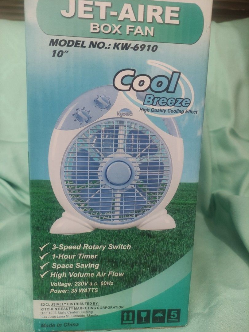 Box Fan - Jet-aire Kyowa, Furniture & Home Living, Lighting & Fans ...