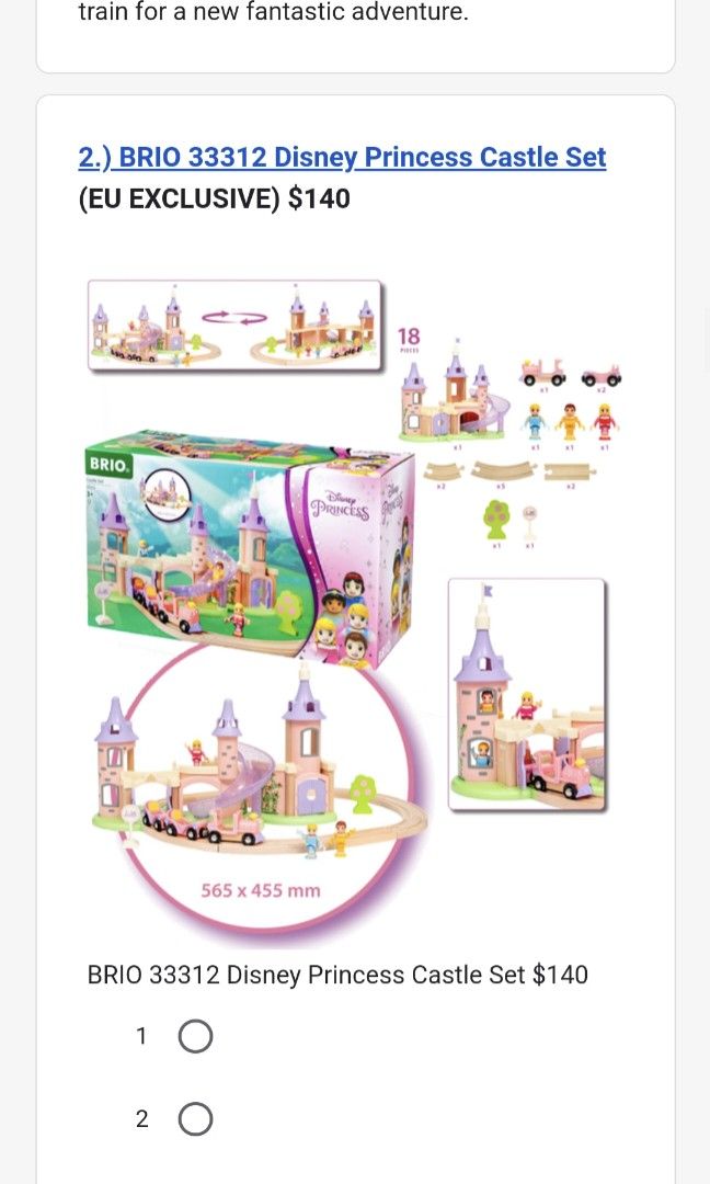 Brio Disney princess castle set, Hobbies & Toys, Toys & Games on Carousell