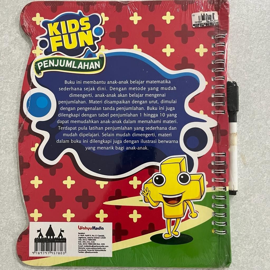 Buku Aktivitas 3+ Kids Fun Penjumlahan Wipe and Clean, Buku & Alat ...