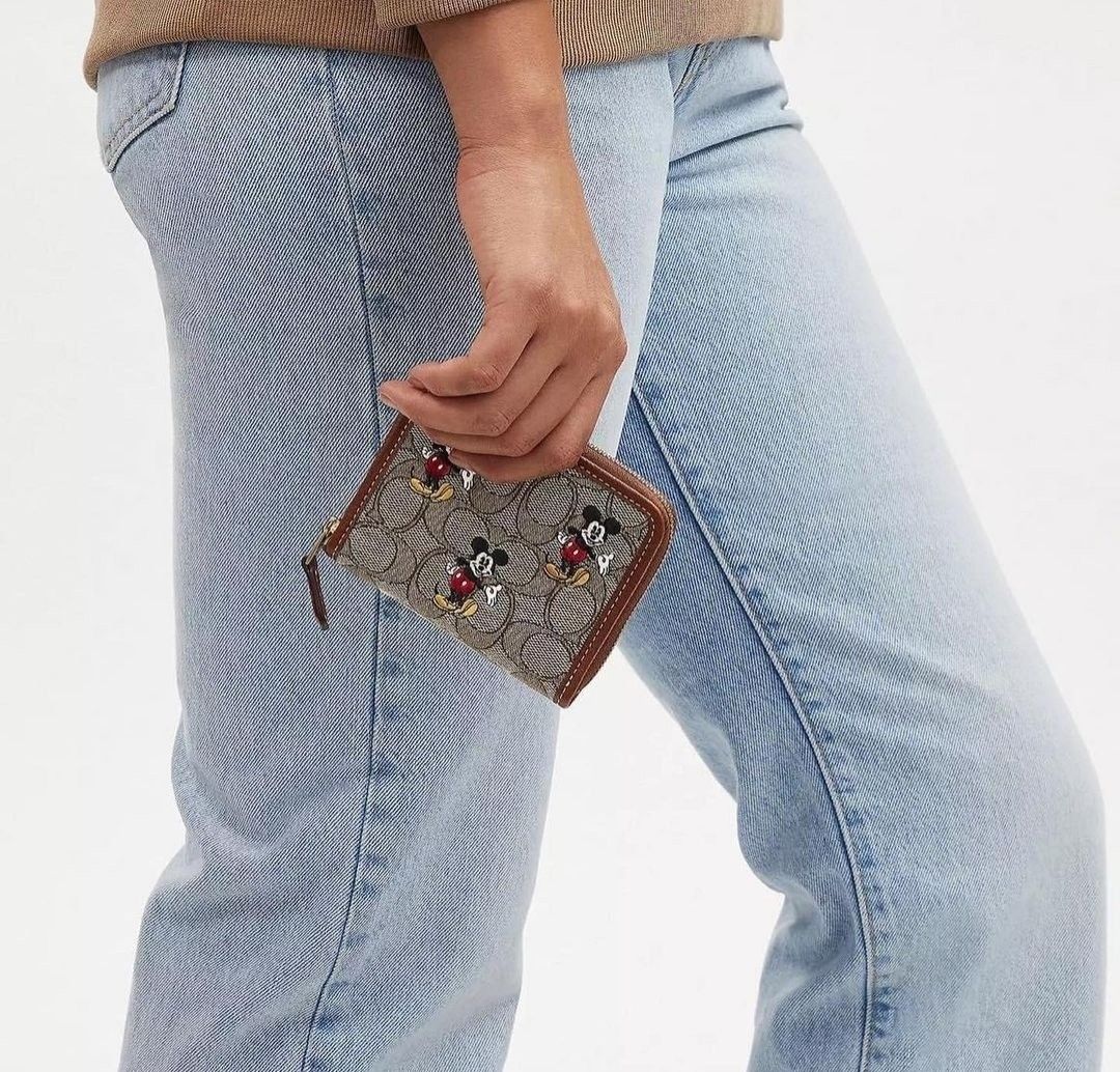 Coach Disney X Coach Small Zip Around Wallet In Signature Jacquard With ...