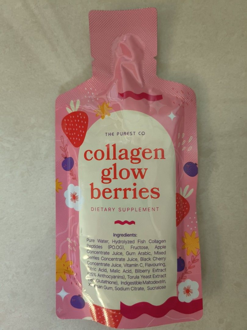 Collagen glow berries sachet, Health & Nutrition, Health Supplements ...