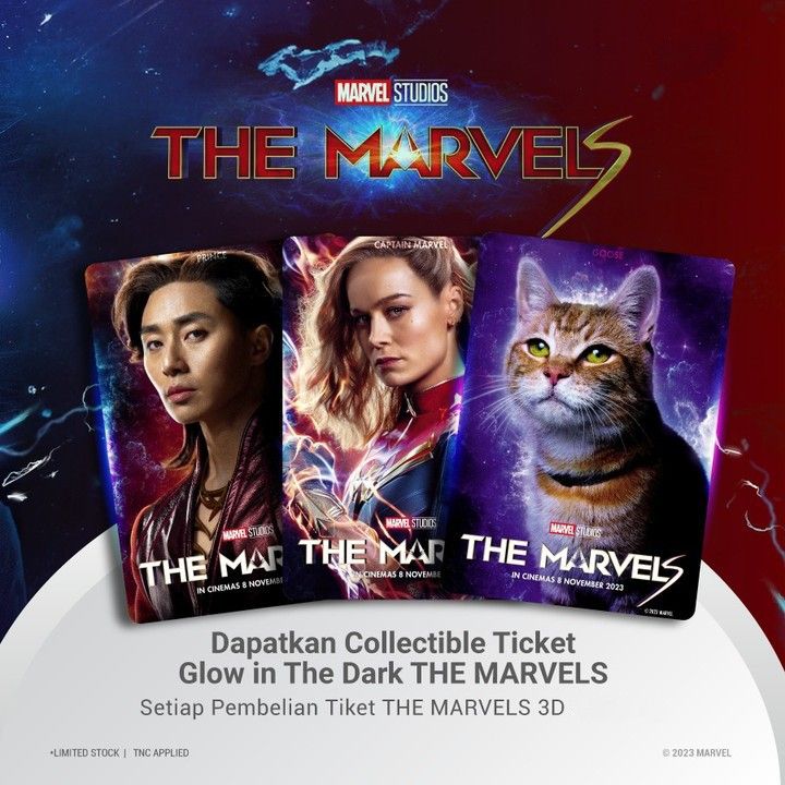 Collectible Ticket The Marvels CGV Cinepolis XXI 3D Set Glow In The ...