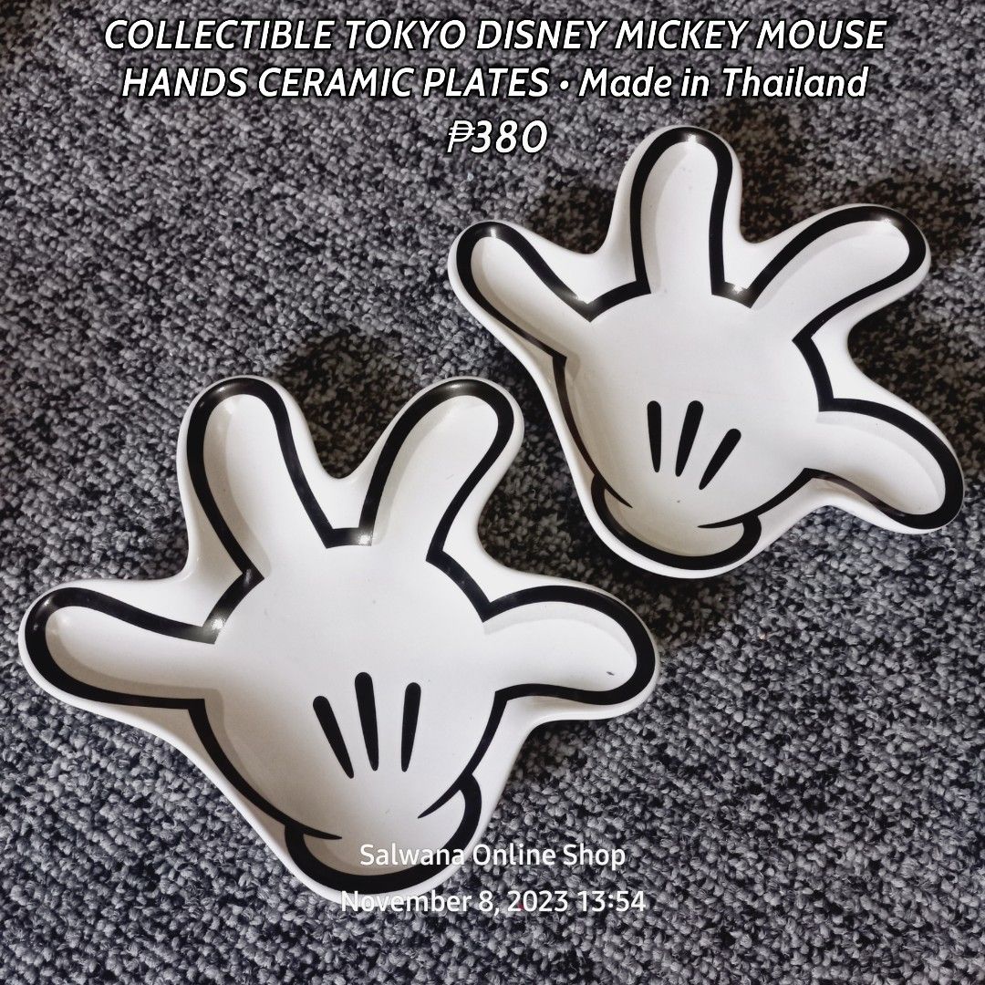 COLLECTIBLE TOKYO DISNEY MICKEY MOUSE HANDS CERAMIC PLATES, Hobbies ...