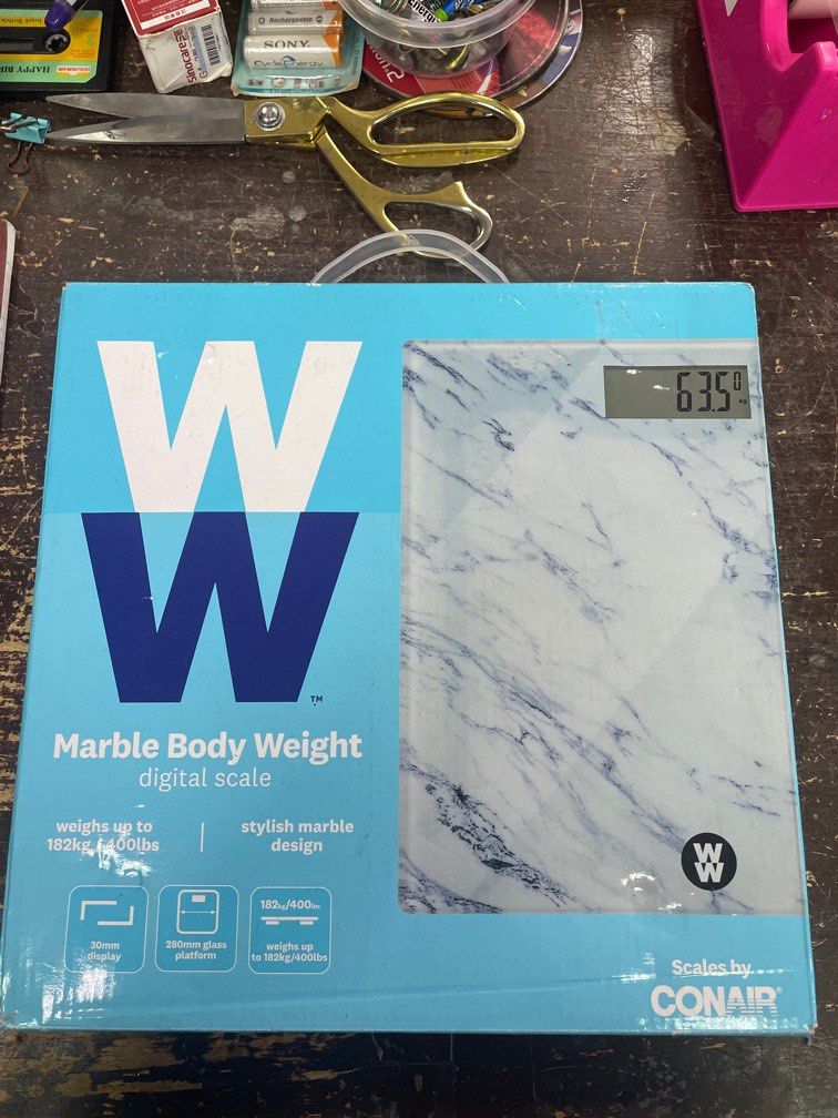 Conair Marble Weighing Scale 182KG Max, Health & Nutrition, Health ...