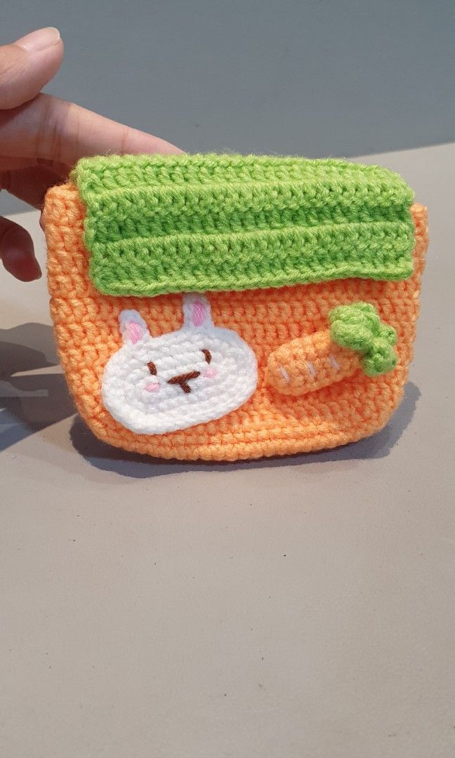 Cute Crochet Chicken/Mcdonald/Rabbit Pouch, Hobbies & Toys, Stationery ...