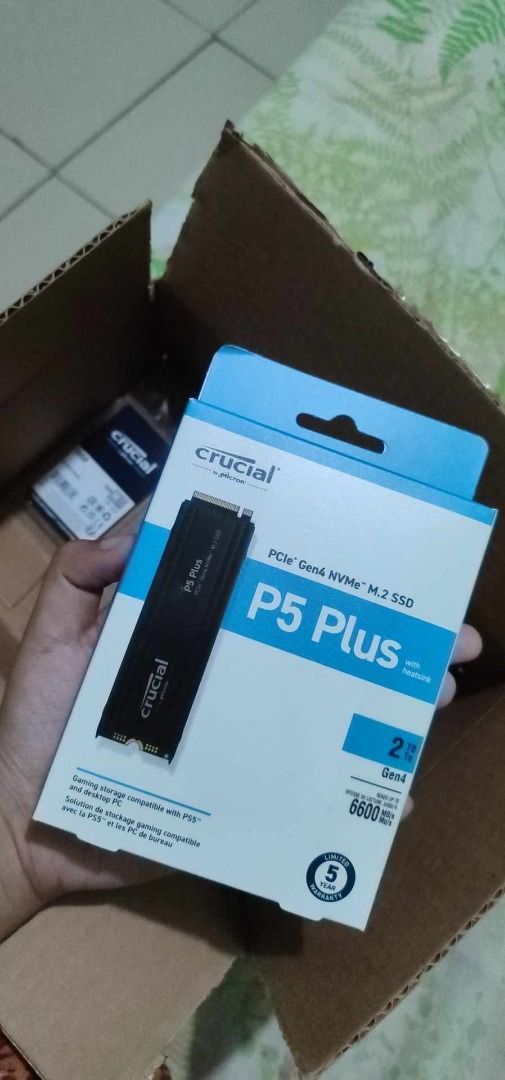 Crucial P5 Plus 2TB Gen4 NVMe M.2 SSD Internal Gaming SSD with Heatsink ...