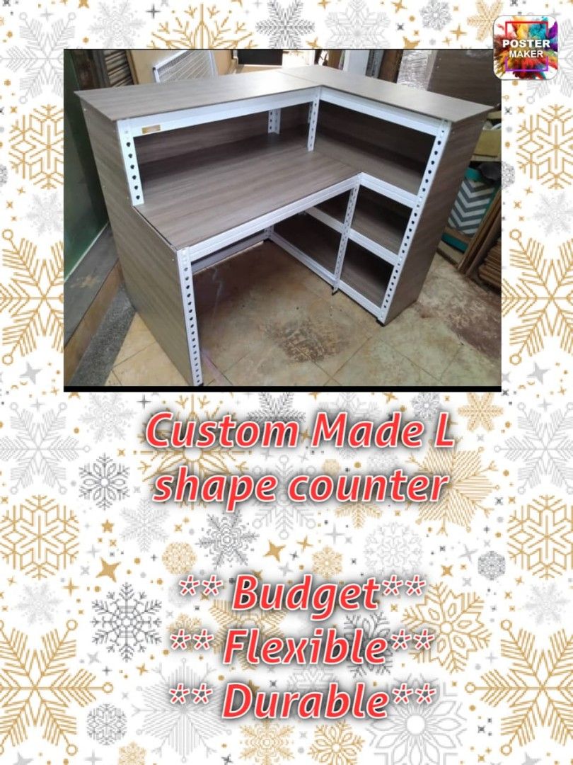 Custom Durable L Shape Counter ( Boltless ), Furniture & Home Living ...