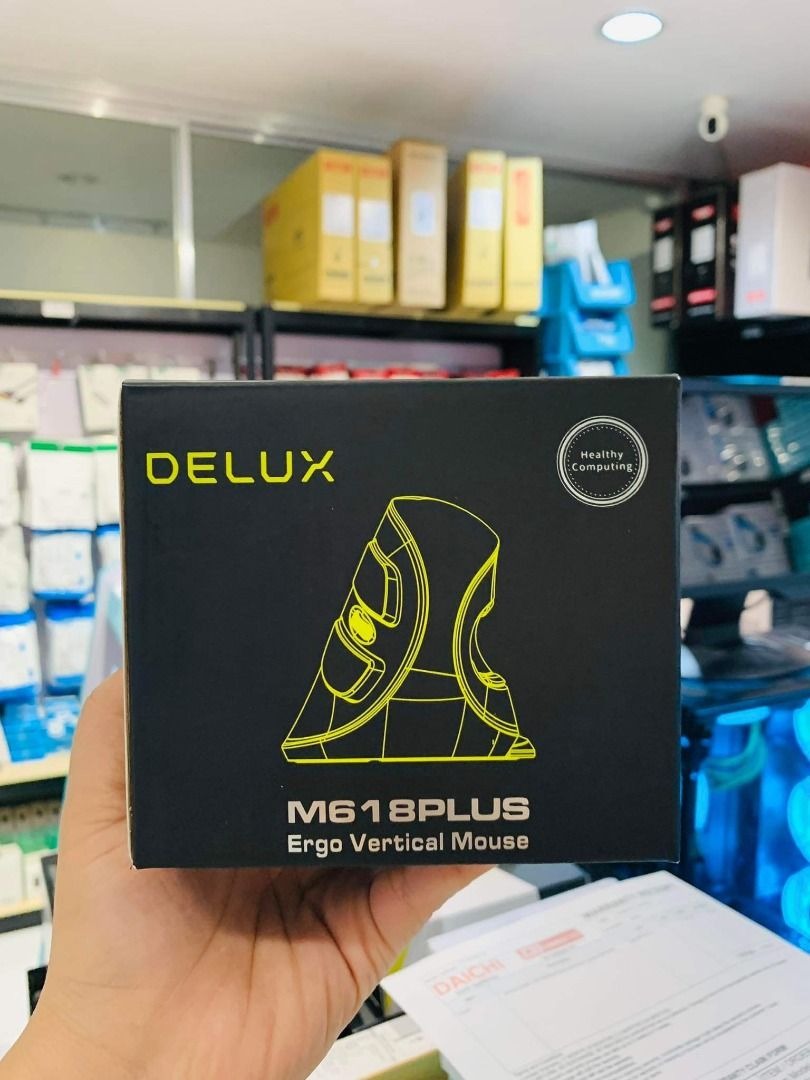 Delux M618 Plus Wired Vertical Mouse RGB Adjustable DPI Palm Rest Black, Computers & Tech, Parts ...
