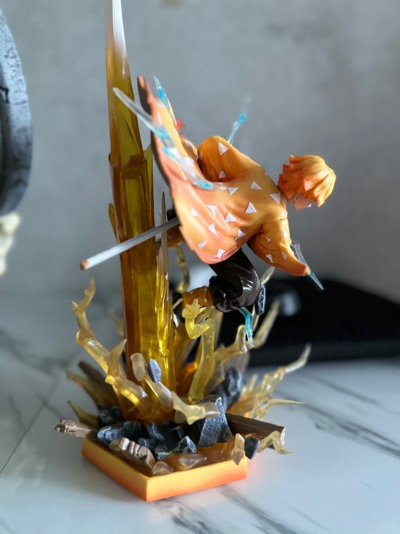 Demon slayer Zenitsu agatsuma copy resin figure, Hobbies & Toys, Toys ...