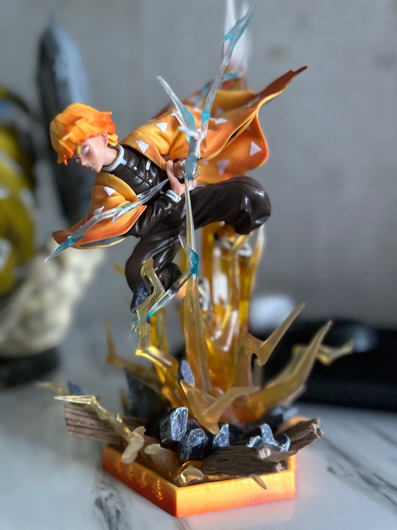 Demon slayer Zenitsu agatsuma copy resin figure, Hobbies & Toys, Toys ...