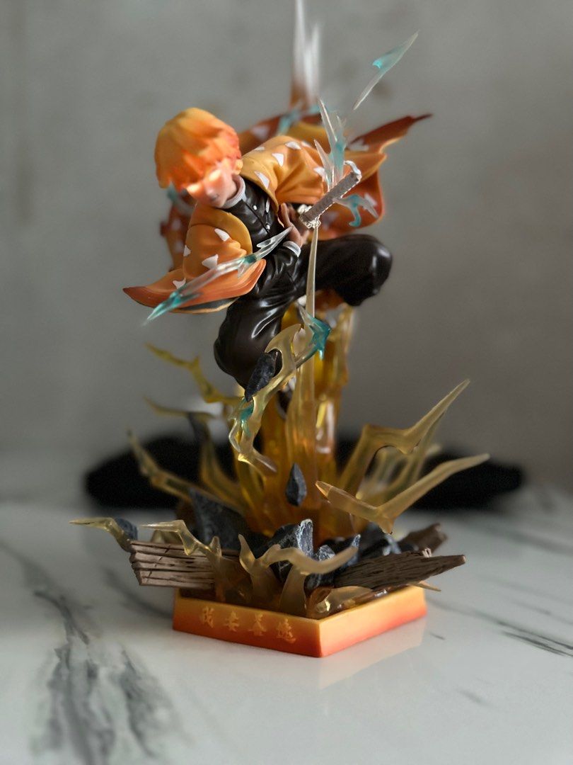 Demon slayer Zenitsu agatsuma copy resin figure, Hobbies & Toys, Toys ...