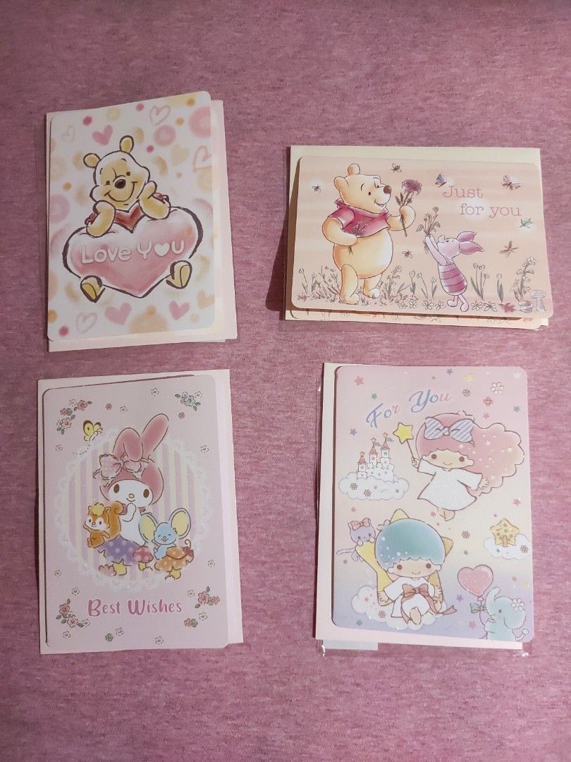 Disney & Sanrio Greeting Cards | Winnie the Pooh/ My Melody/ Little ...