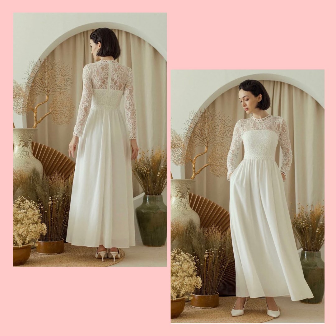 Doublewoot Dokelier White Lace Maxi Dress, Women's Fashion, Dresses ...