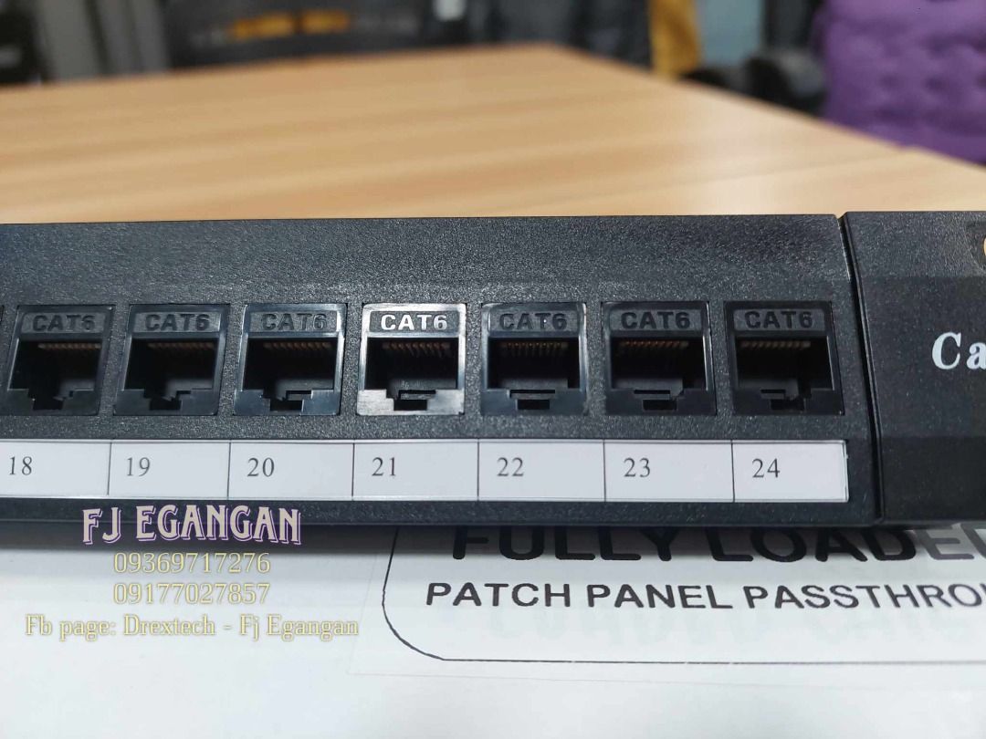 D-Tech Passthrough Patchpanel Cat6 24-ports Loaded and Unloaded, Computers & Tech, Parts ...