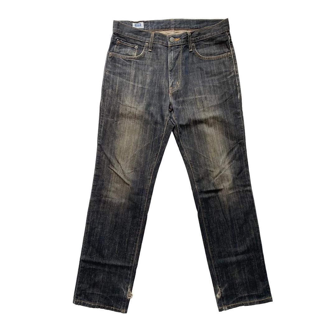 EDWIN Denim 403 Regular Fit Straight Indigo Gray Faded Jeans (32), Fesyen Pria, Pakaian ...