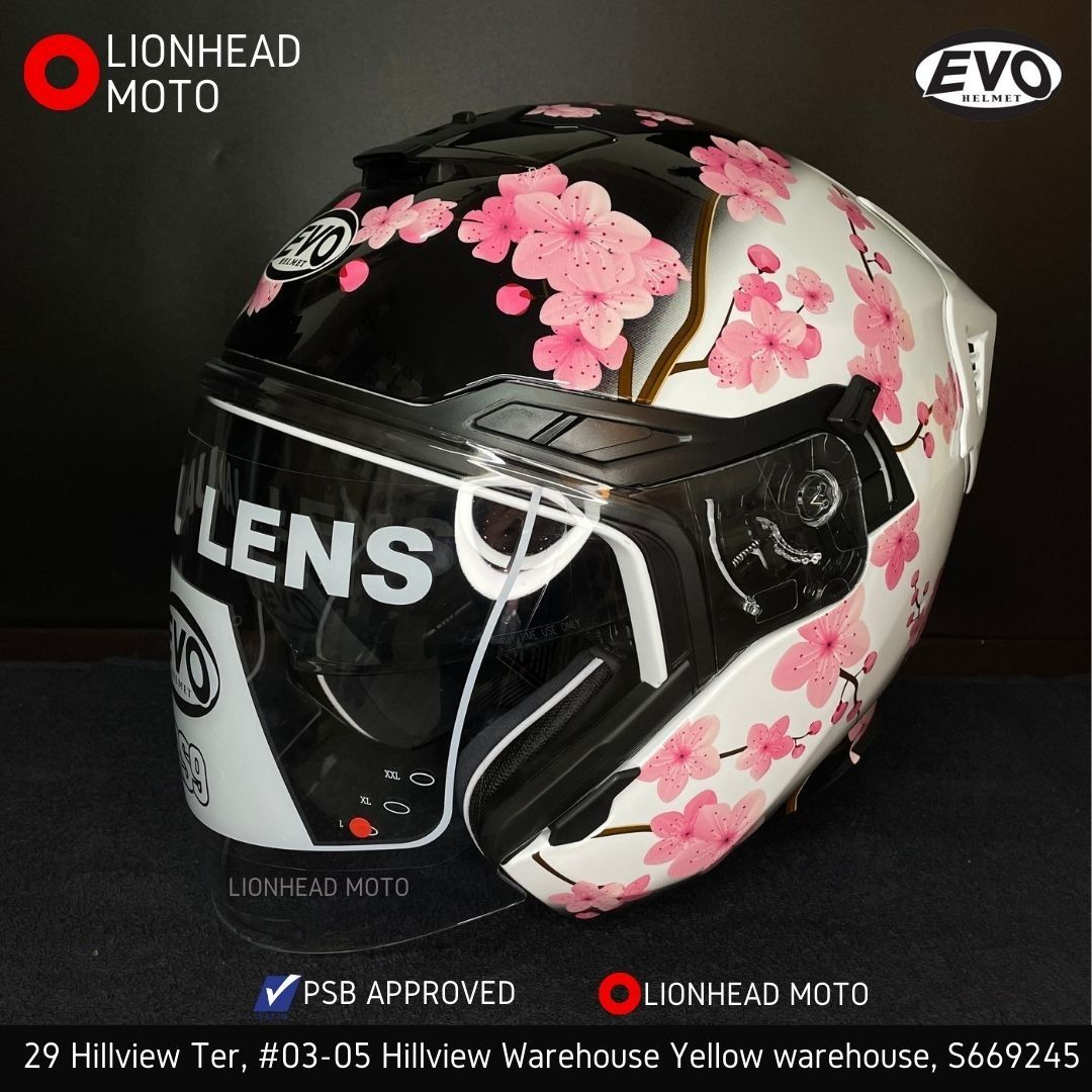 EVO RS9 SAKURA SUNVISOR HELMET PSB APPROVED FREE DELIVERY, Motorcycles ...