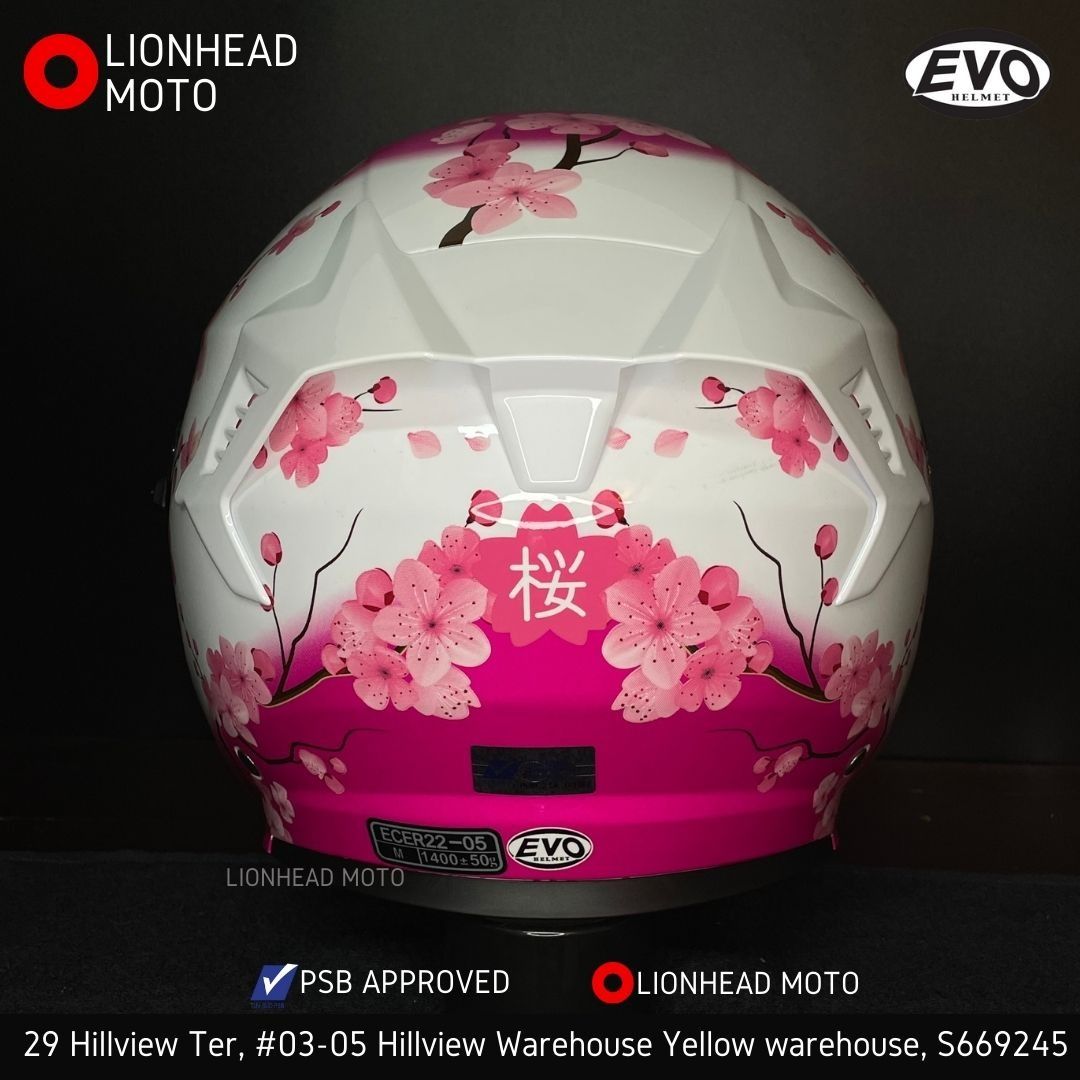 EVO RS9 SAKURA SUNVISOR HELMET PSB APPROVED FREE DELIVERY, Motorcycles ...