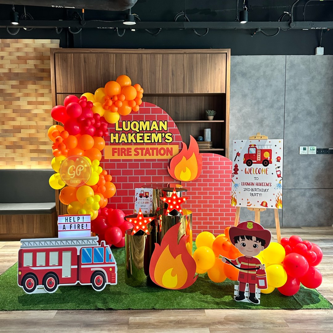 Fire Truck / Fireman Theme Dessert Table Decor Set Up, Lifestyle ...