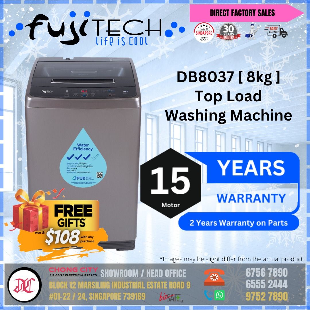 FUJITECH Washing machine [8Kg] [New], TV & Home Appliances, Washing ...