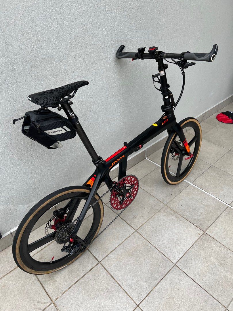 Fully modded Java Aria Carbon foldable Bifold bicycle bike Shimano Ultegra Hydraulic brakes ...