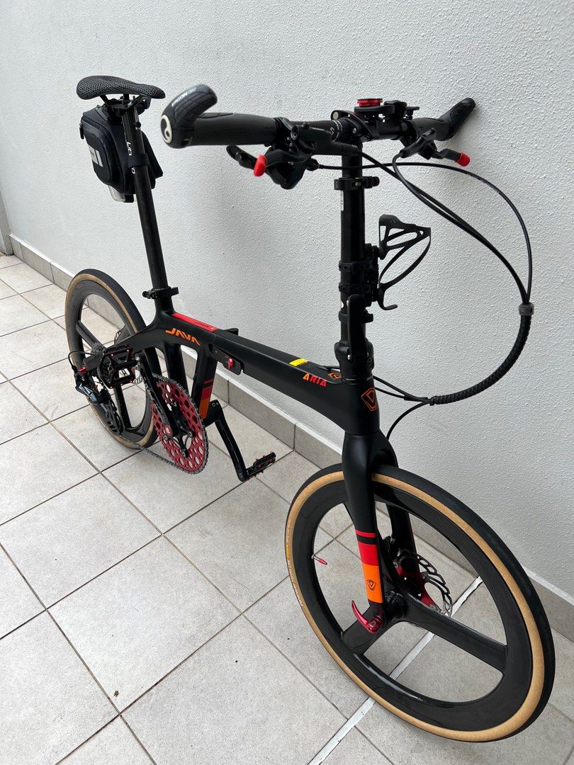 Fully modded Java Aria Carbon foldable Bifold bicycle bike Shimano ...