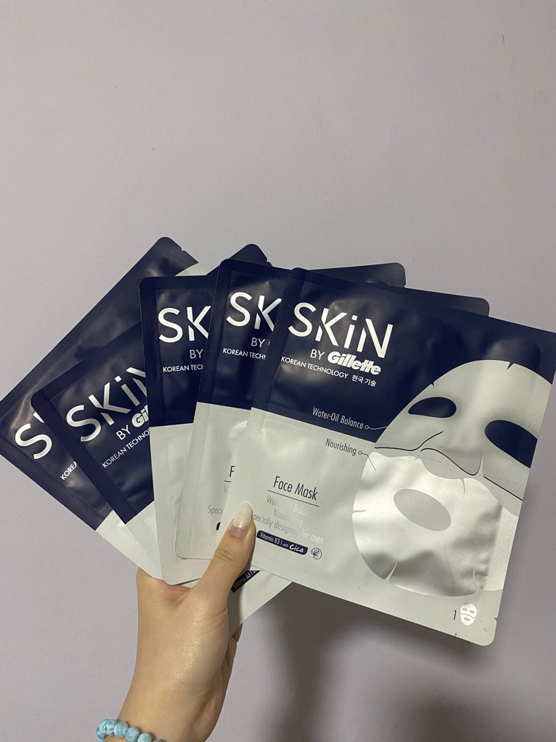 Gillette Skin Face Masks 5 Pcs, Health & Nutrition, Face Masks & Face ...