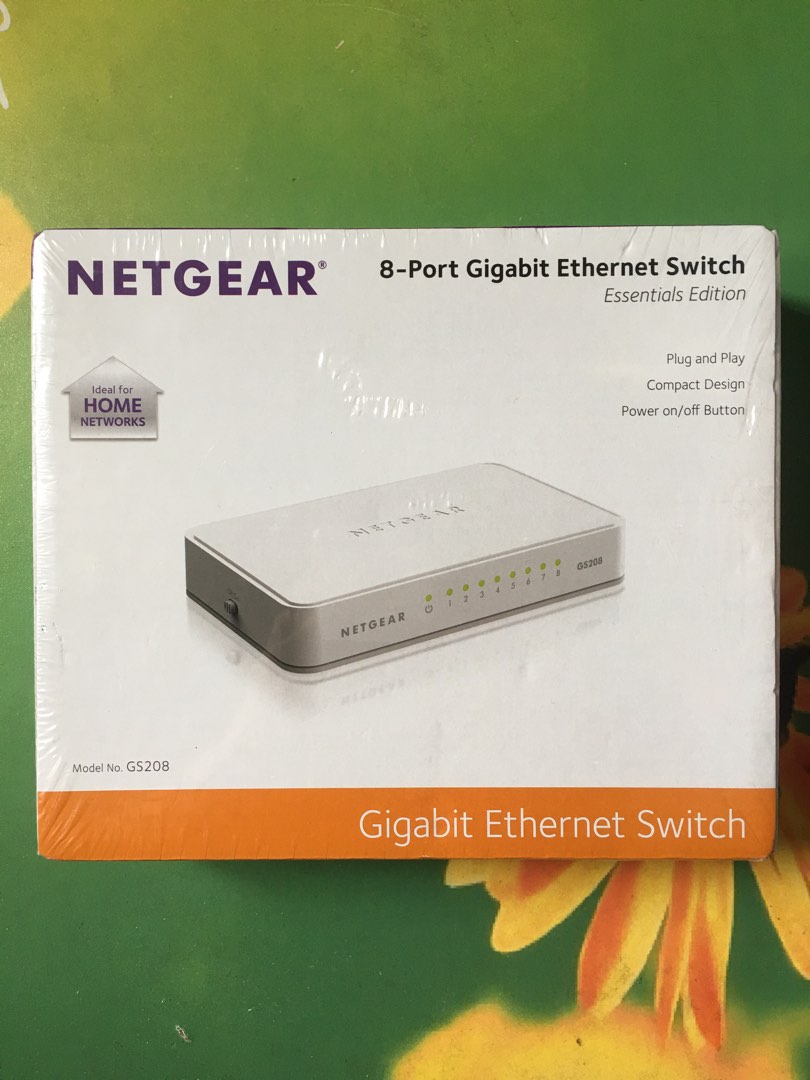 全新 NETGEAR 8-Port Gigabit Ethernet Switch GS208 8埠 家庭/辦公室乙太網交換器, 電腦＆科技 ...