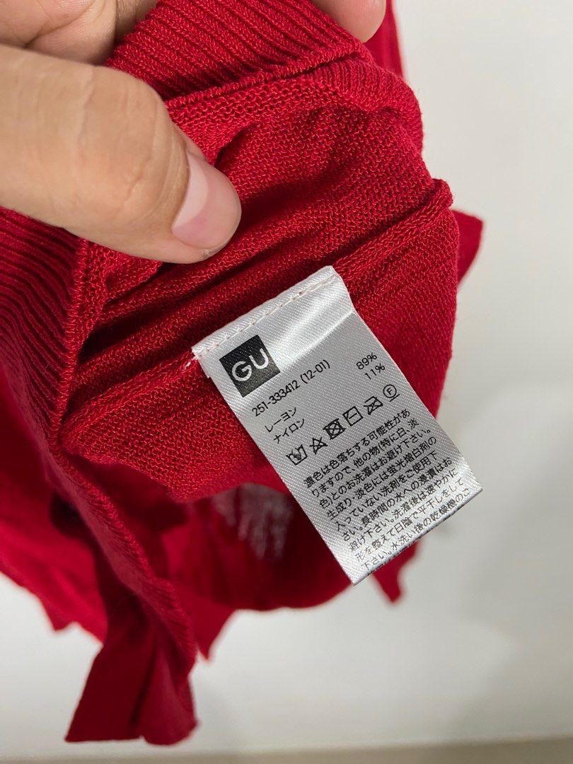 GU x Undercover - Shoulder Ribbon Knitted Cardigan, Women's Fashion ...