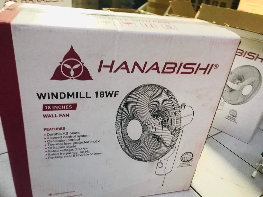 Hanabishi 18 Wall Fan Windmill 18WF, Furniture & Home Living, Lighting ...
