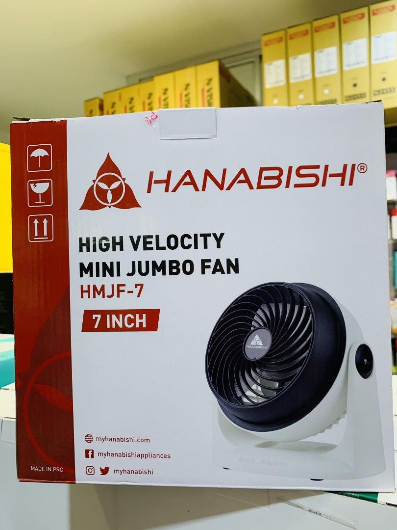 💯Hanabishi 7" High Velocity Mini Jumbo Fan Black White HMJF-7 ...