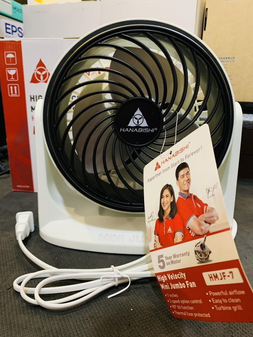 💯Hanabishi 7" High Velocity Mini Jumbo Fan Black White HMJF-7 ...