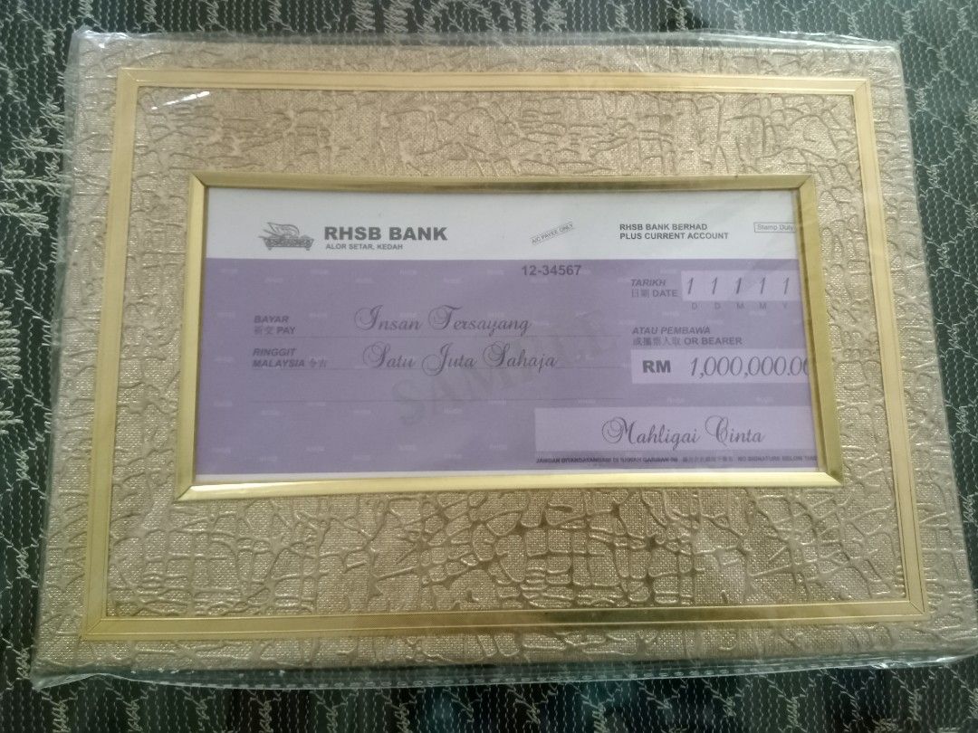 Hantaran Cheque Frame, Furniture & Home Living, Home Decor, Frames ...