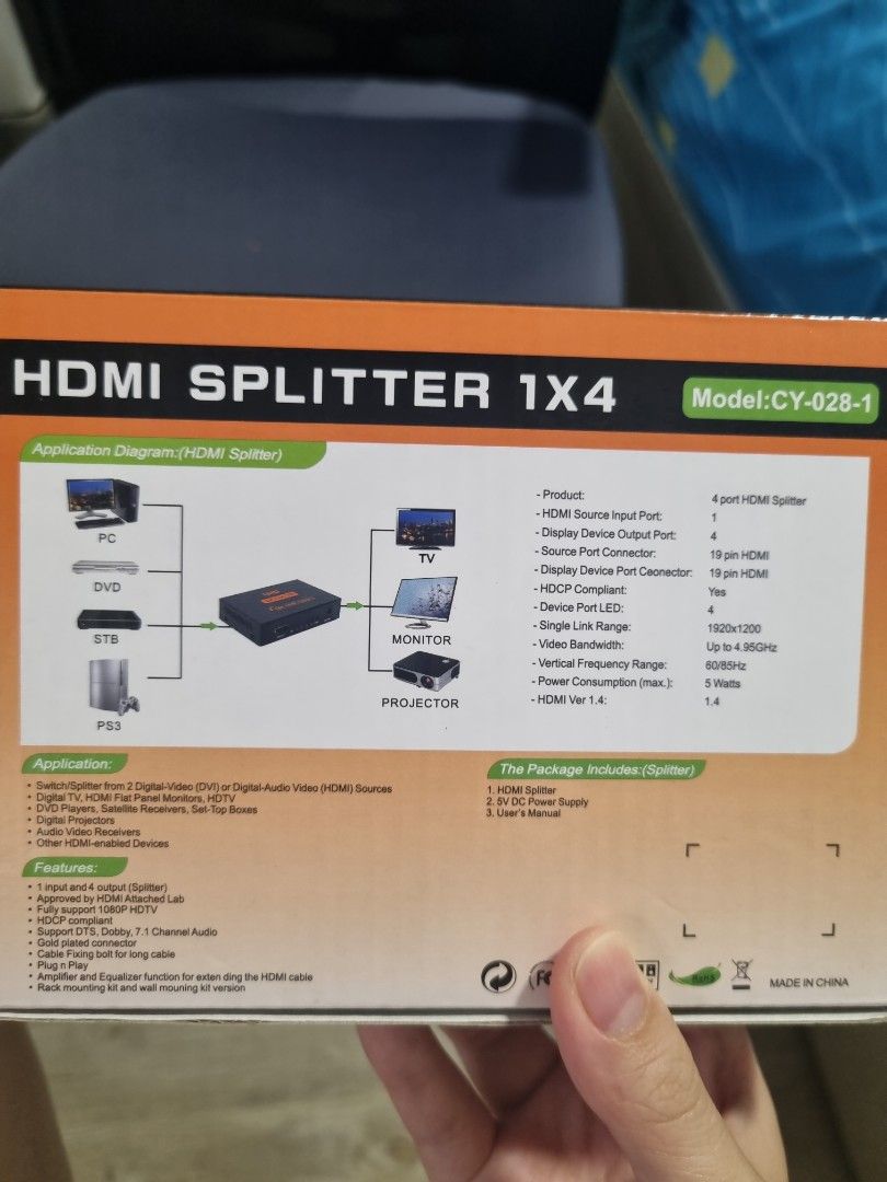 HDMI splitter, Computers & Tech, Parts & Accessories, Other Accessories ...