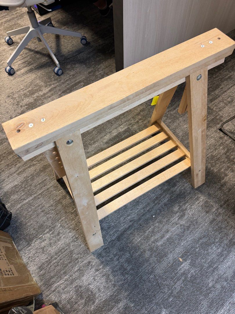 IKEA MITTBACK Trestle Birch, Furniture & Home Living, Furniture, Tables ...