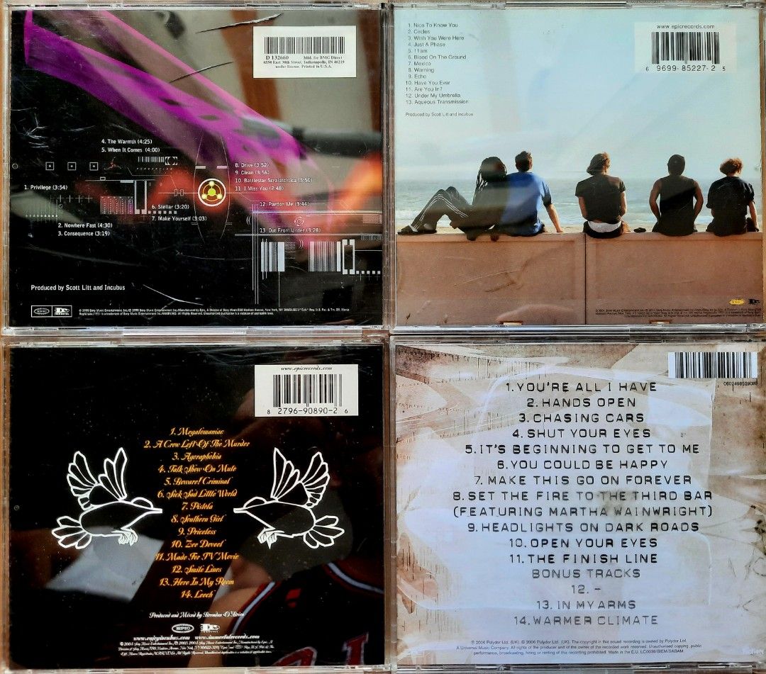 INCUBUS Album Collection with Freebie CD, Hobbies & Toys, Music & Media ...