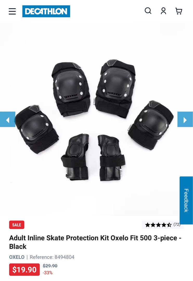 Inline skate protection 3-1 kit (elbow knee wrist guard), Sports ...