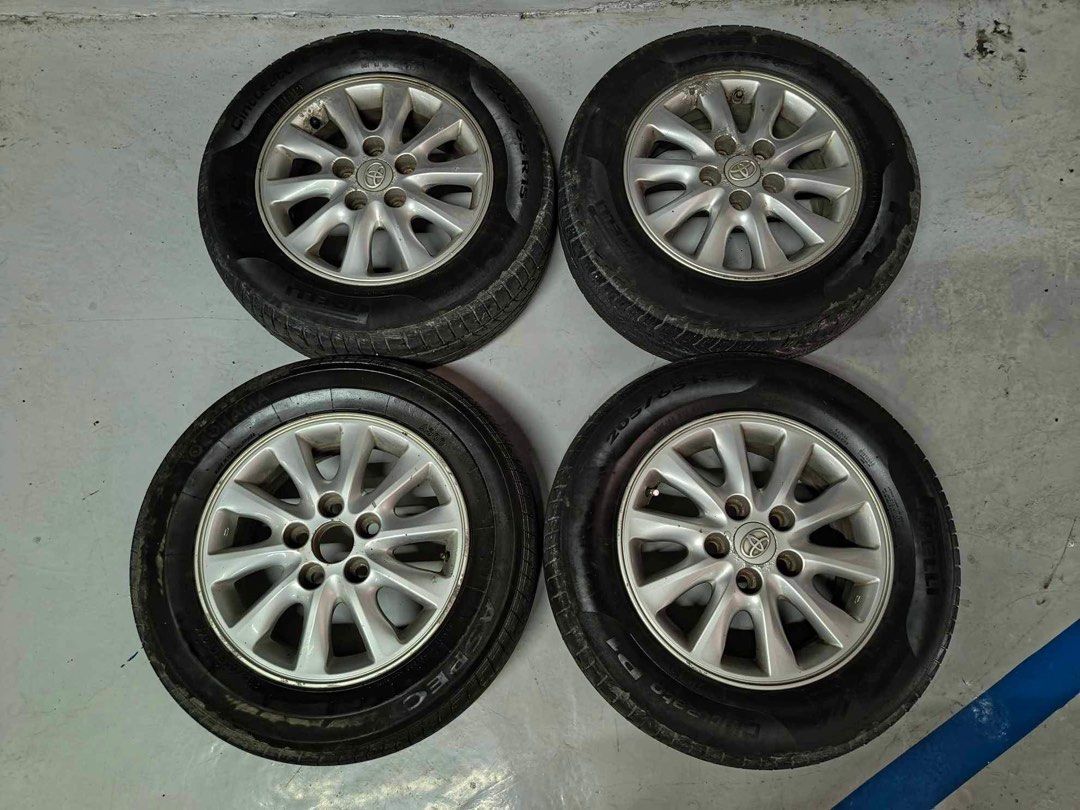 Innova stock mags and tires 15”, Car Parts & Accessories, Mags and ...