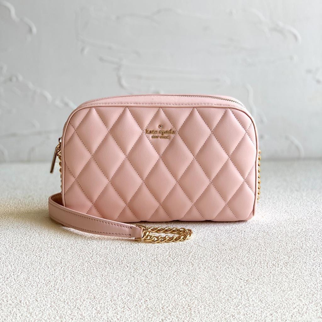 Kate Spade Carey Quilted Leather Mini Camera Bag pink, Barang Mewah ...
