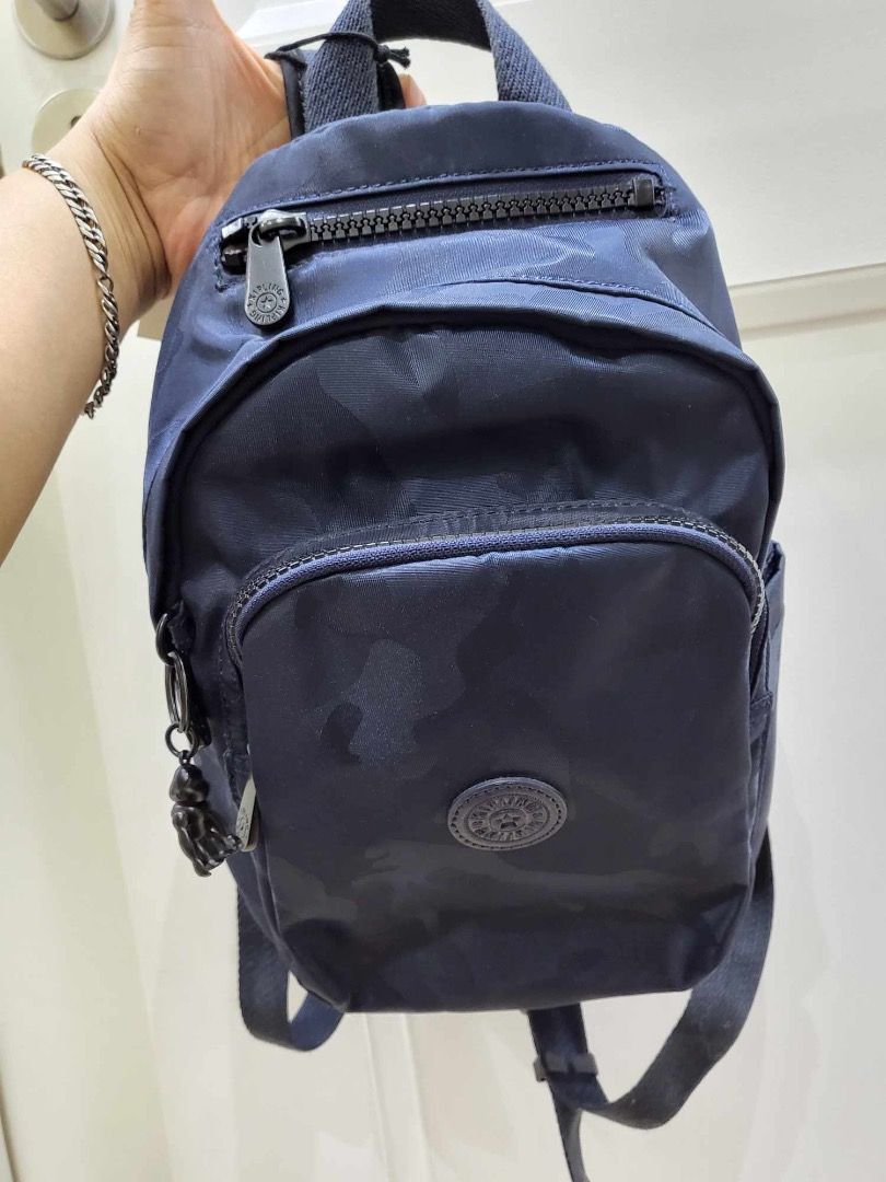 Kipling Delia Mini Backpack Satin Camo Blue Backpack 100% Authentic ...