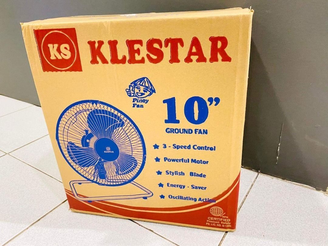 KLESTAR 10 Mini Ground Fan Plastic Blade Black GFP10, Furniture & Home ...