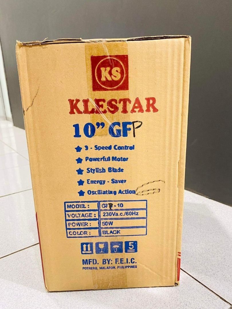 KLESTAR 10 Mini Ground Fan Plastic Blade Black GFP10, Furniture & Home ...