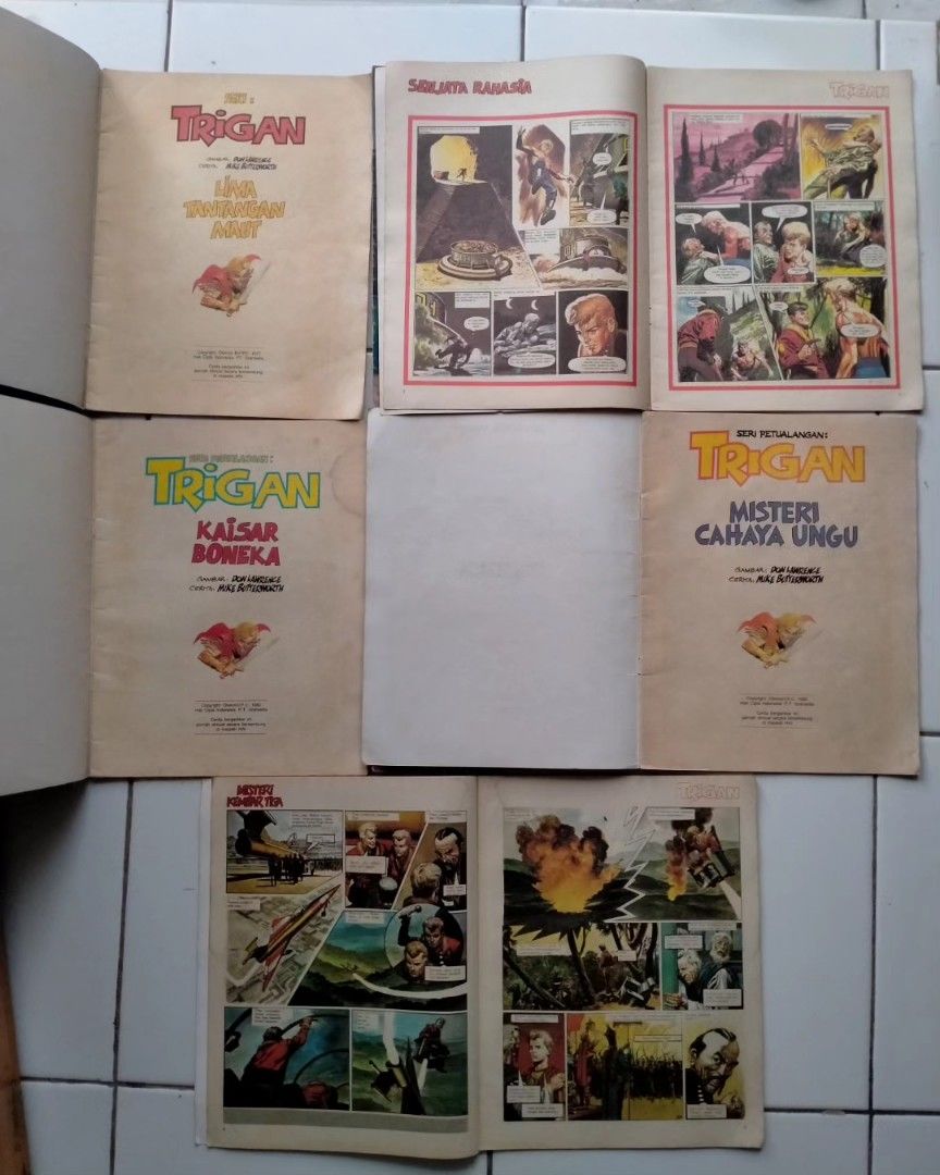 KOMIK TRIGAN,CERGAM TRIGAN HARGA SATUAN. NO.1,2,4,5,12,13,15, LIMA TANTANGAN MAUT,BALAS DENDAM ...