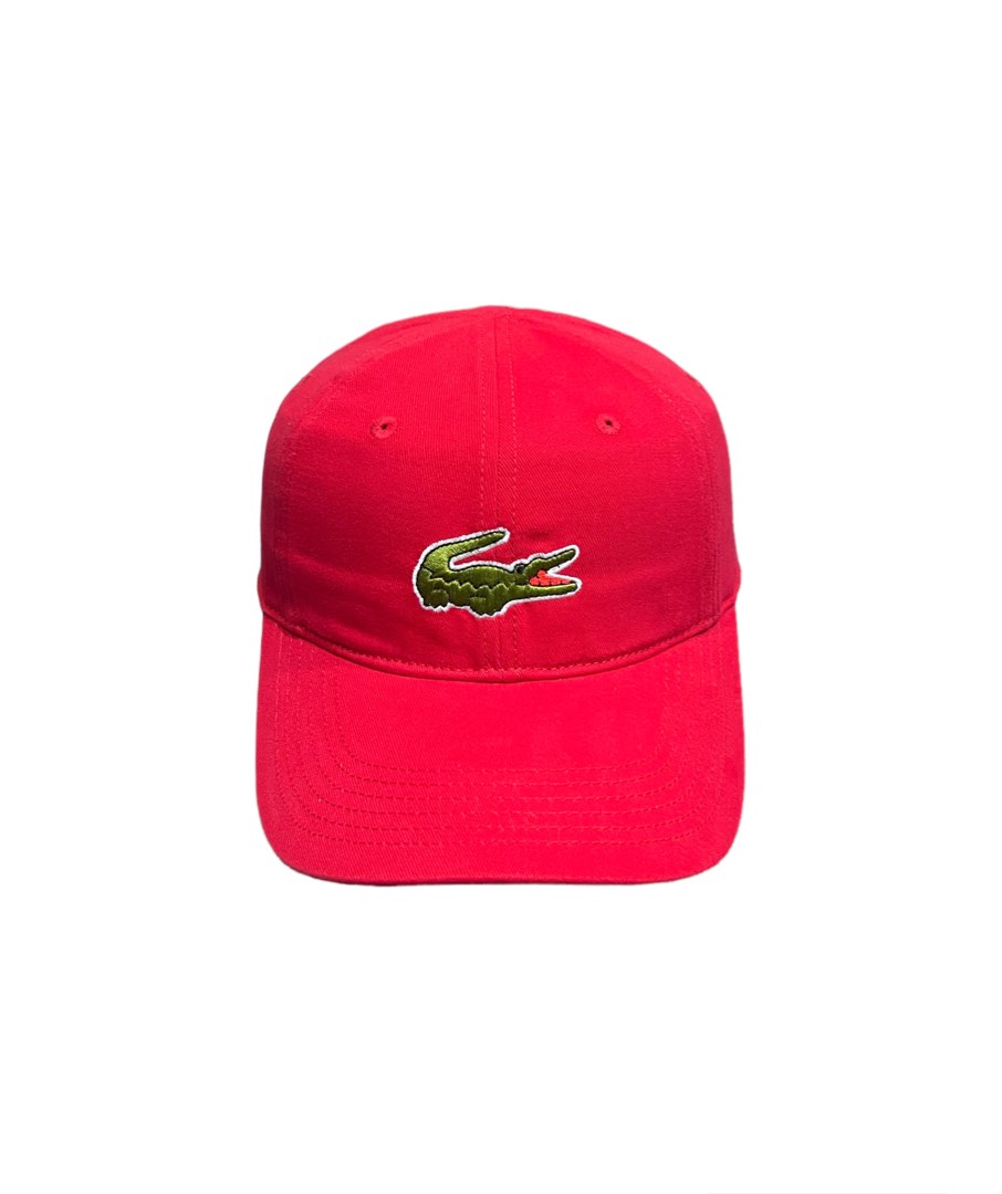 Lacoste Red Big Logo Dadhat Cap, Men's Fashion, Watches & Accessories ...