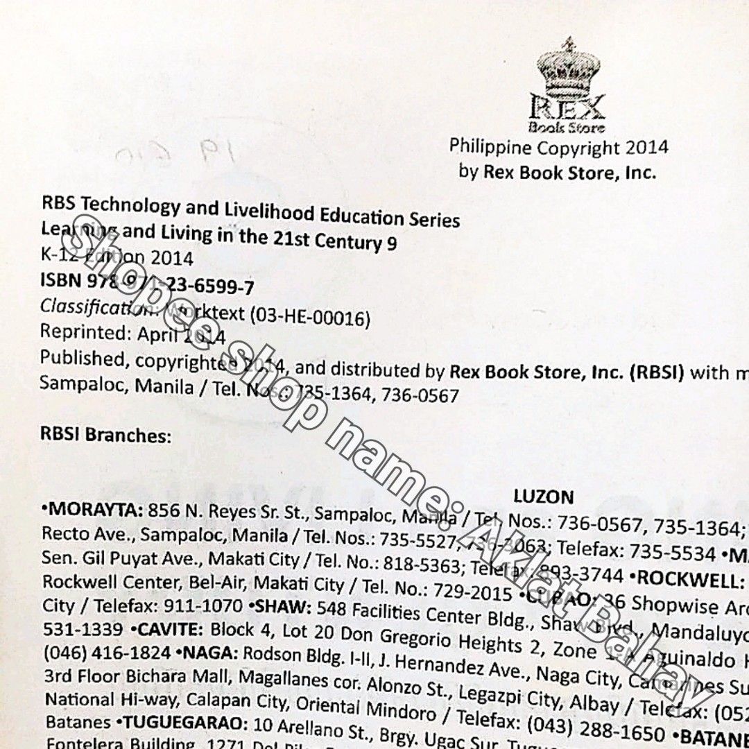Learning and Living in the 21st Century Grade 9 Worktext in TLE / TESDA ...